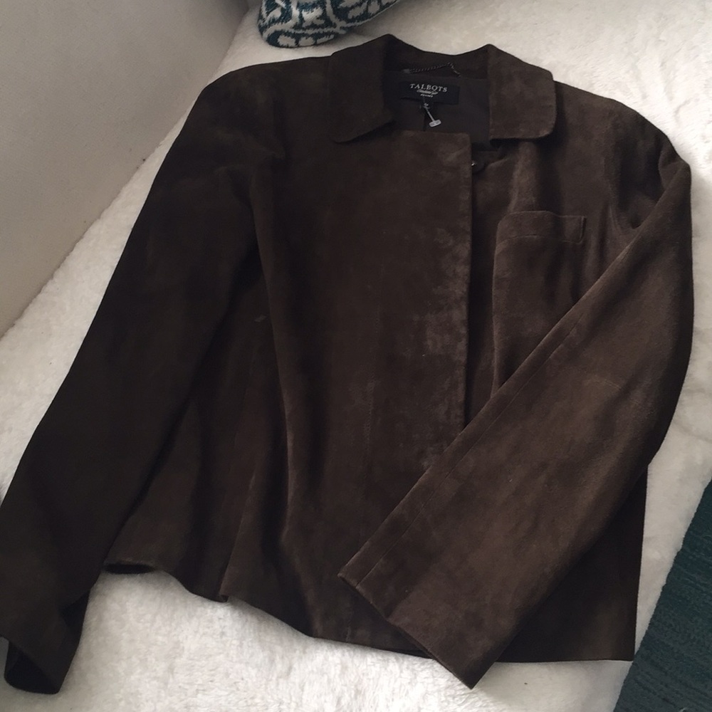 Talbots Dark Green Suede Leather Jacket - Gem